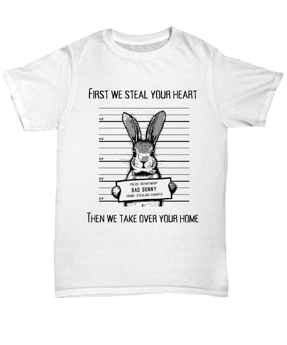 Funny Bunny T-shirt, Rabbit Unisex Tshirt Tee Gift Idea for Rabbit ...