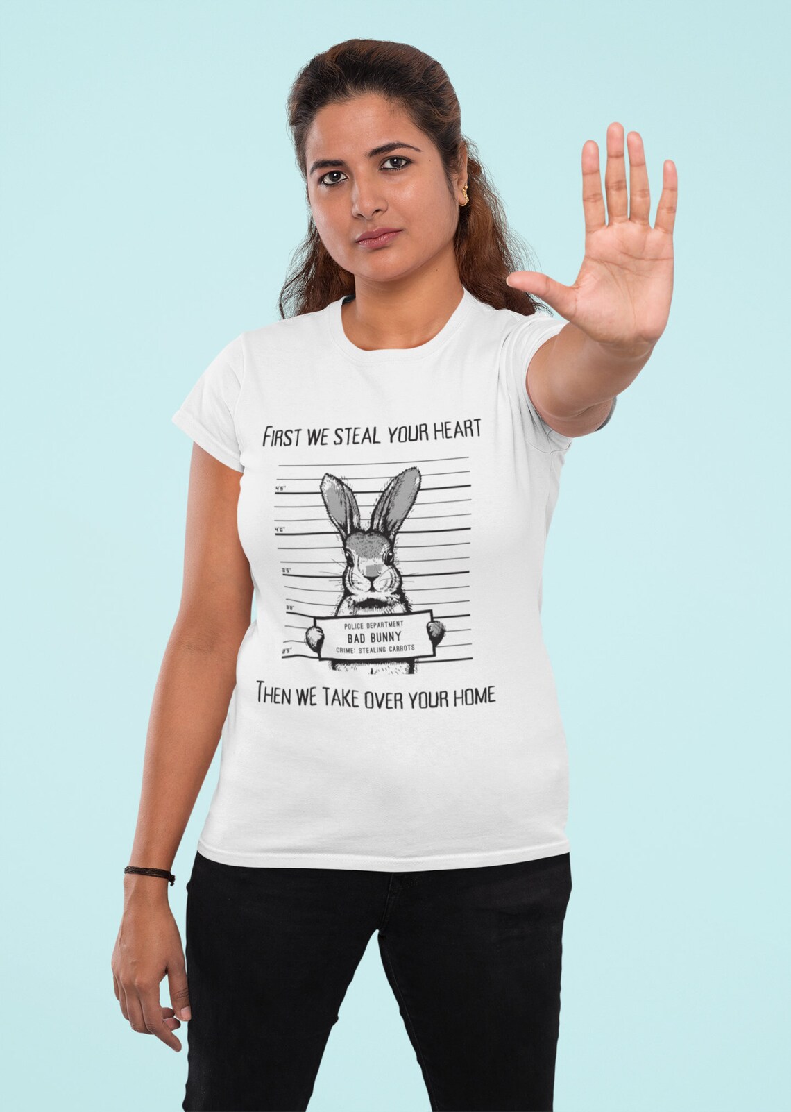 Funny Bunny T-shirt, Rabbit Unisex Tshirt Tee Gift Idea for Rabbit ...
