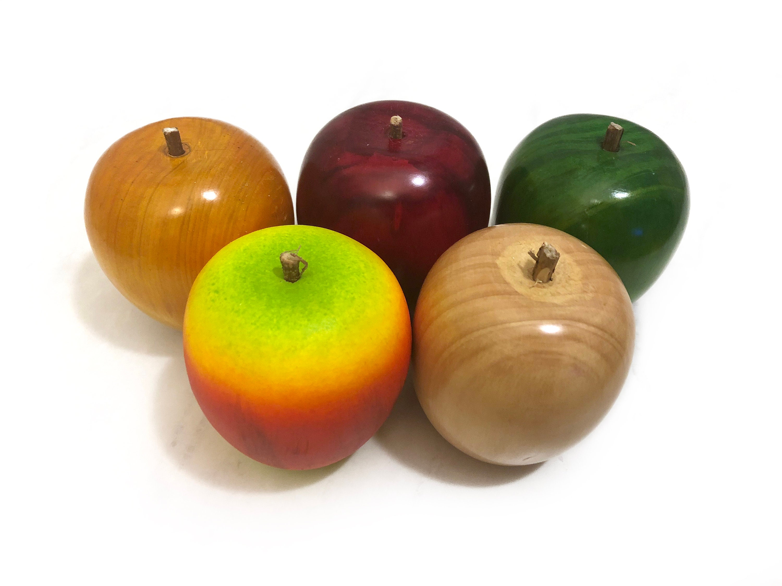 Wooden Apples Assorted Colored Apples Red Apples Golden - Etsy