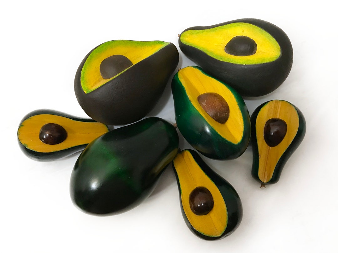 Wooden Avocados Single Avocados Artisan Crafted Large - Etsy