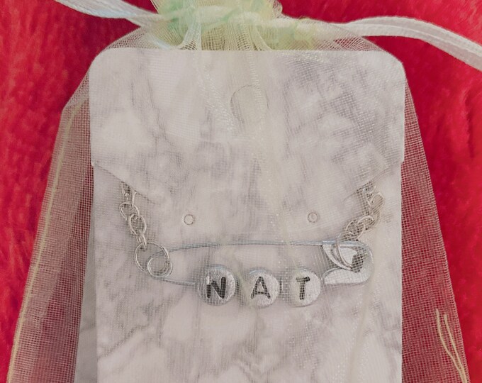 3 Letter Personalized Safety Pin Necklace! - Etsy