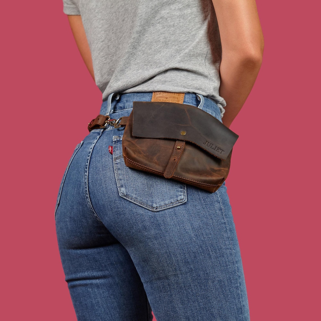 Engraved Cub Bag, Leather Belt Bag, Custom Fanny Pack, Mini Waist Bag ...