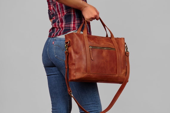 Custom Leather Bag for Laptop and Documents. Stylish Leather | Etsy