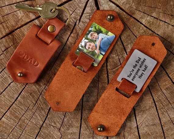 Unique Leather Keychain With Your Photo Personalized Key - Etsy