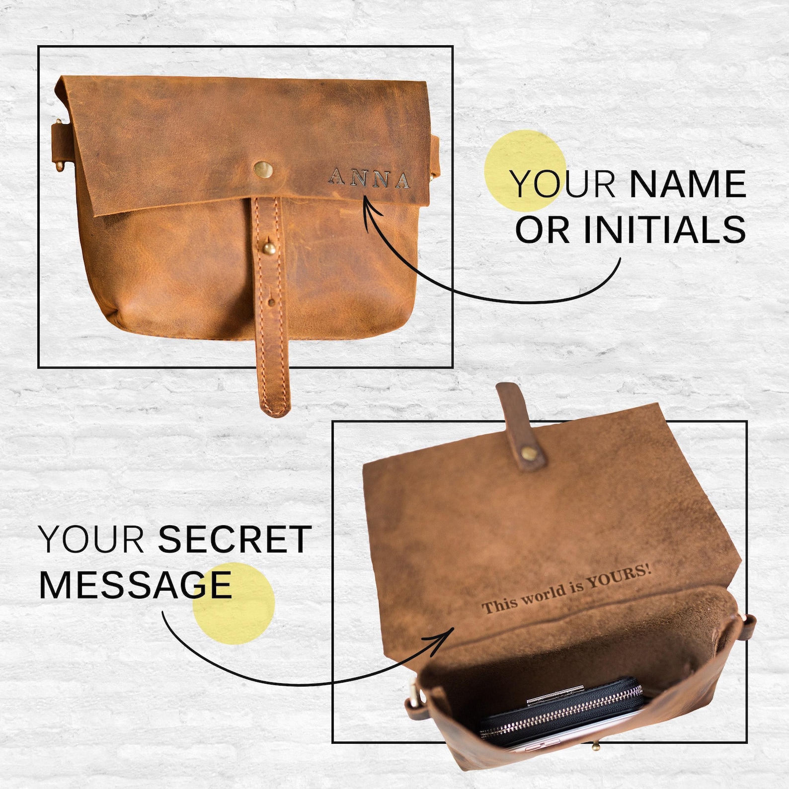 Leather Belt Bag, Engraved Fanny Pack, Leather Banana Bag, Personalized ...