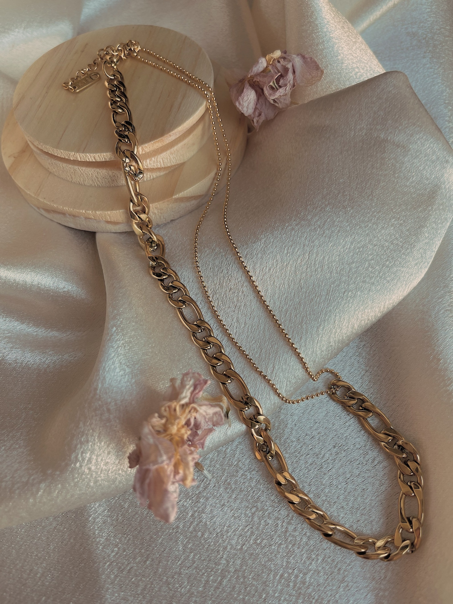 Double Chained Necklace Gold Chained Linked Necklace Trendy | Etsy