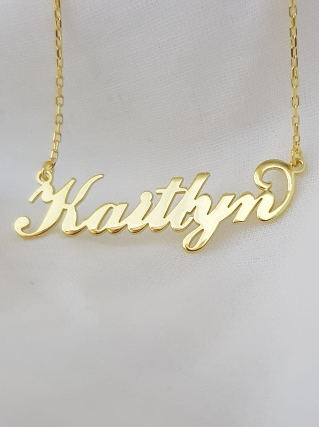 Carrie Font Necklace, Gold Script Nameplate, Custom Silver Carrie Style ...