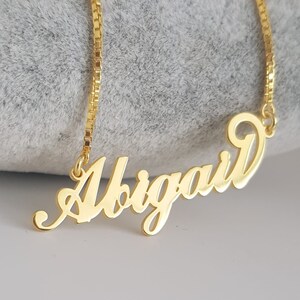 Carrie Script Name Necklace, Personalized Carrie Font Nameplate, 14K ...