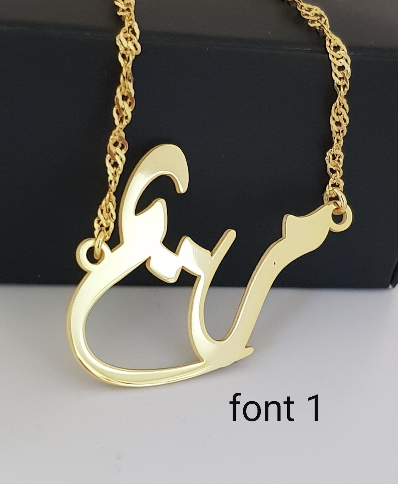 Custom Arabic Calligraphy Name Necklace, Singapore Chain - Etsy