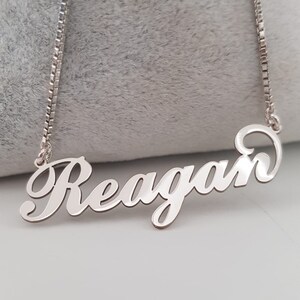 Carrie Script Name Necklace, Personalized Carrie Font Nameplate, 14K ...