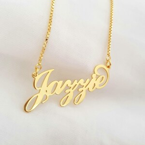 Carrie Script Name Necklace, Personalized Carrie Font Nameplate, 14K ...