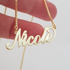 Carrie Script Name Necklace, Personalized Carrie Font Nameplate, 14K ...