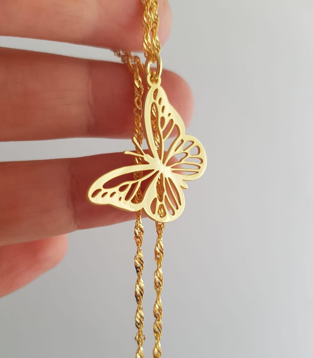 Gold Butterfly Necklace, Butterfly Pendant, Butterfly Jewelry, Silver ...