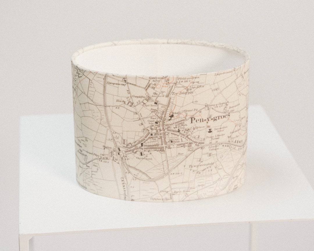 Custom Old Map 20cm Oval Lampshade - Map of Any City, Town, Village ...
