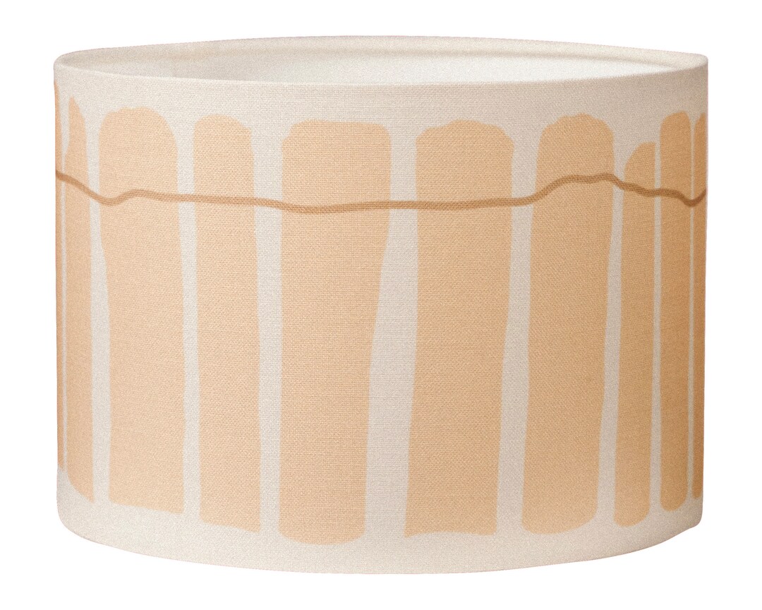 Beige Crawia Pattern Lampshade Pantalla de tambor hecha a mano de tela ...