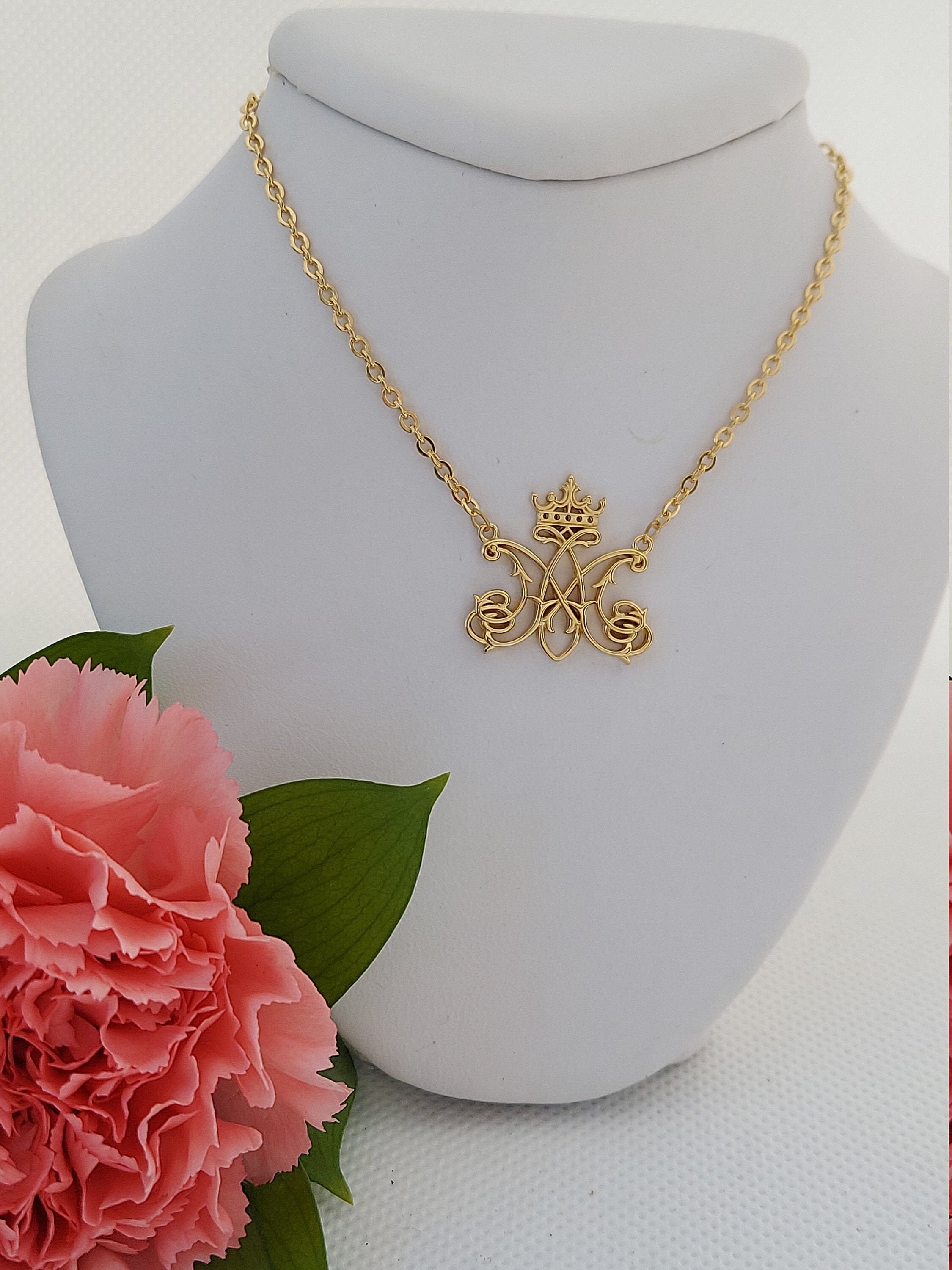 Gold over 925 Sterling Silver Ave Maria Necklace | Etsy