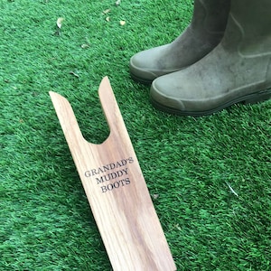Solid Oak Boot Pull Welly Pull Bootjack Gift for New Homes Present for Dog Walkers Country ...
