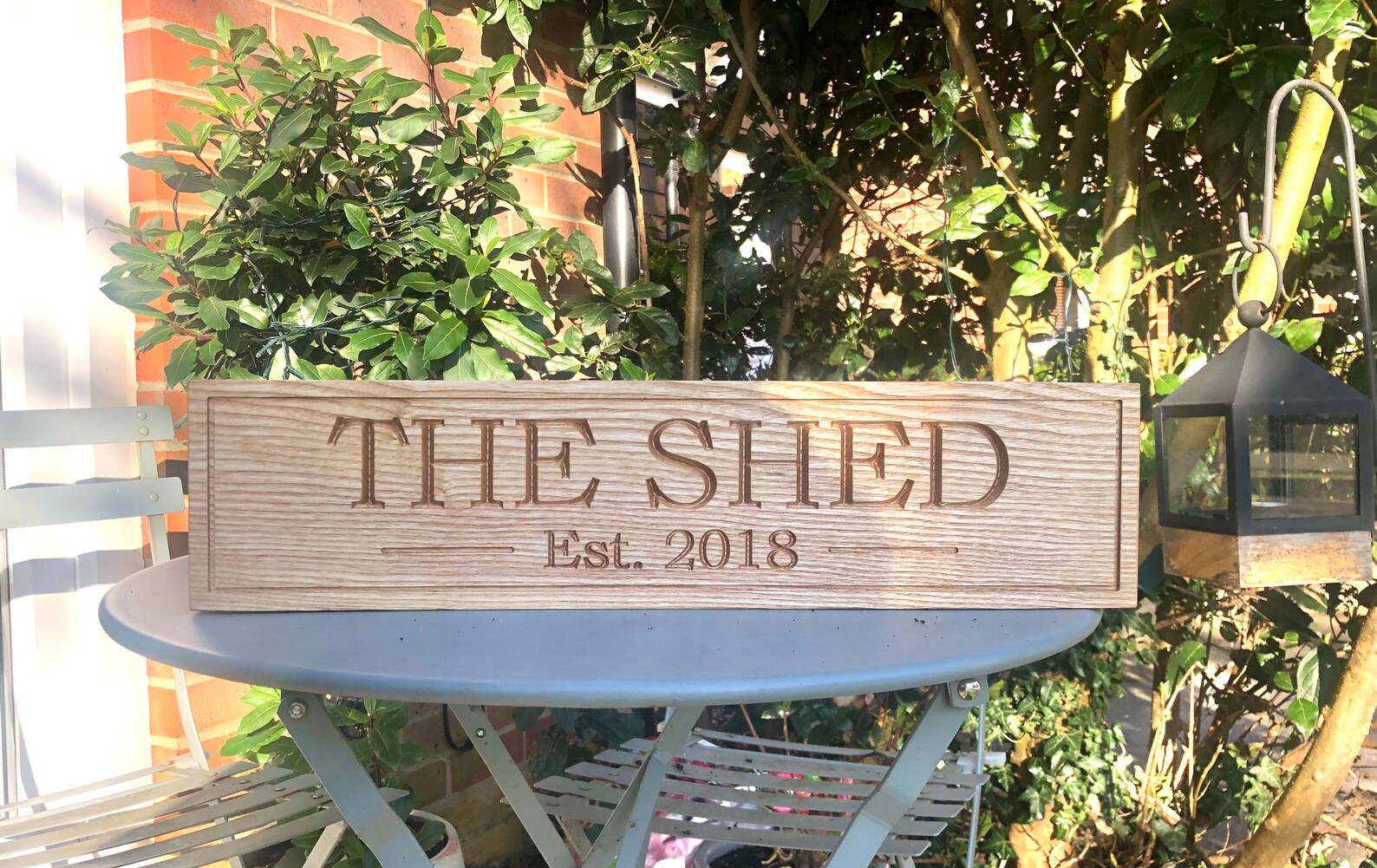 Personalised Oak Wood Sign the Shed Grandad Dads the - Etsy UK
