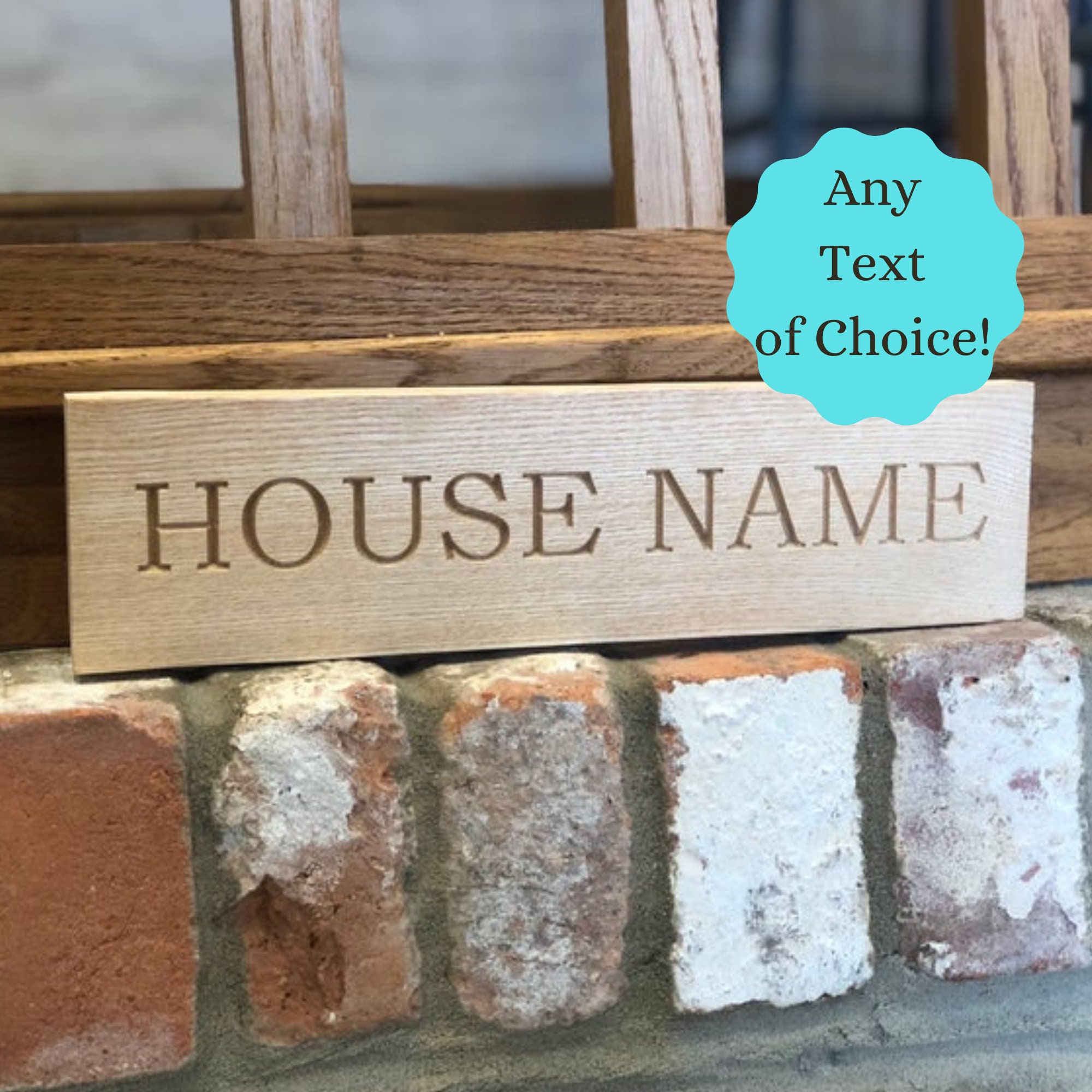 Oak Wood House Name Number Sign Home Engraved Signs Custom - Etsy UK