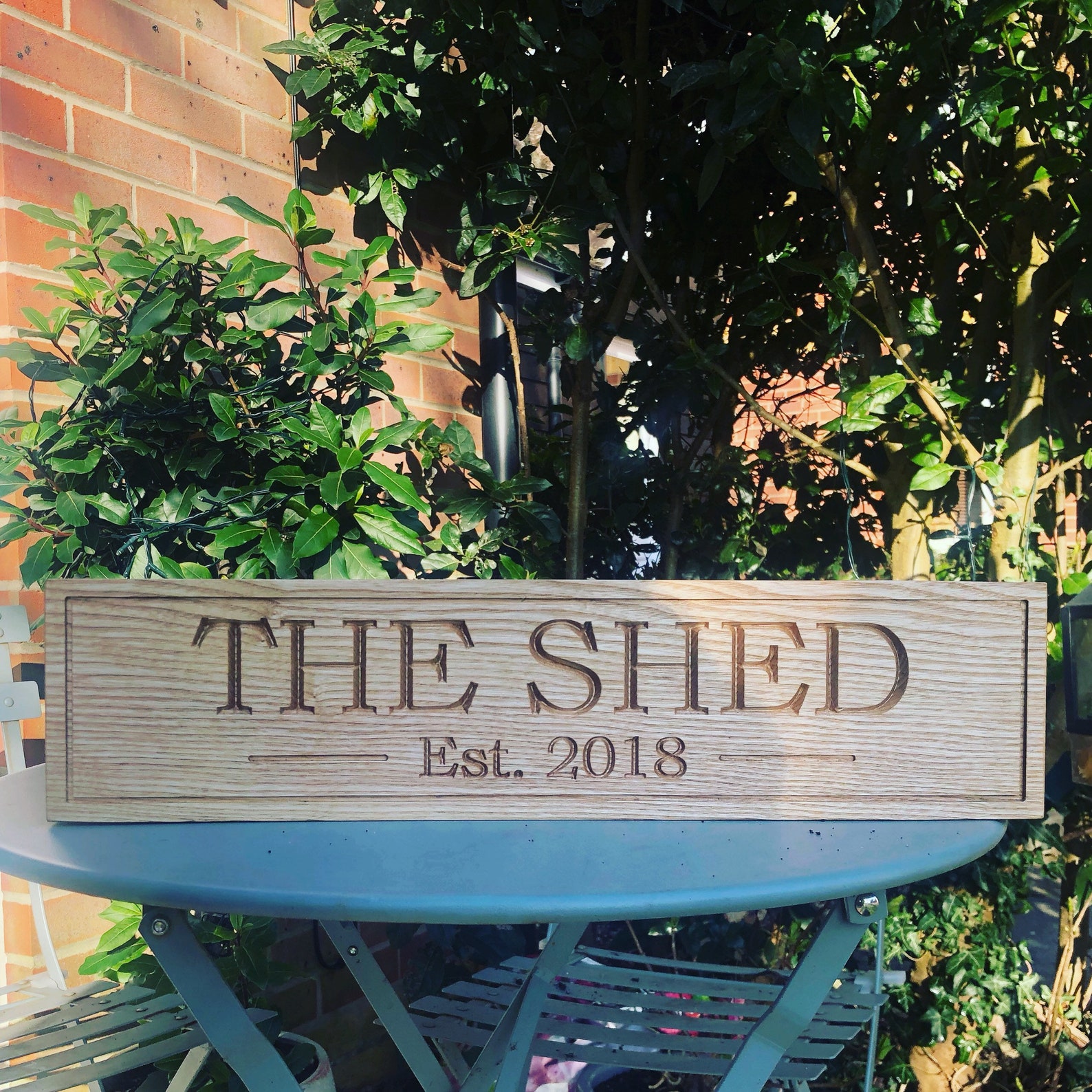 Personalised Oak Wood Sign the Shed Grandad Dads the - Etsy UK