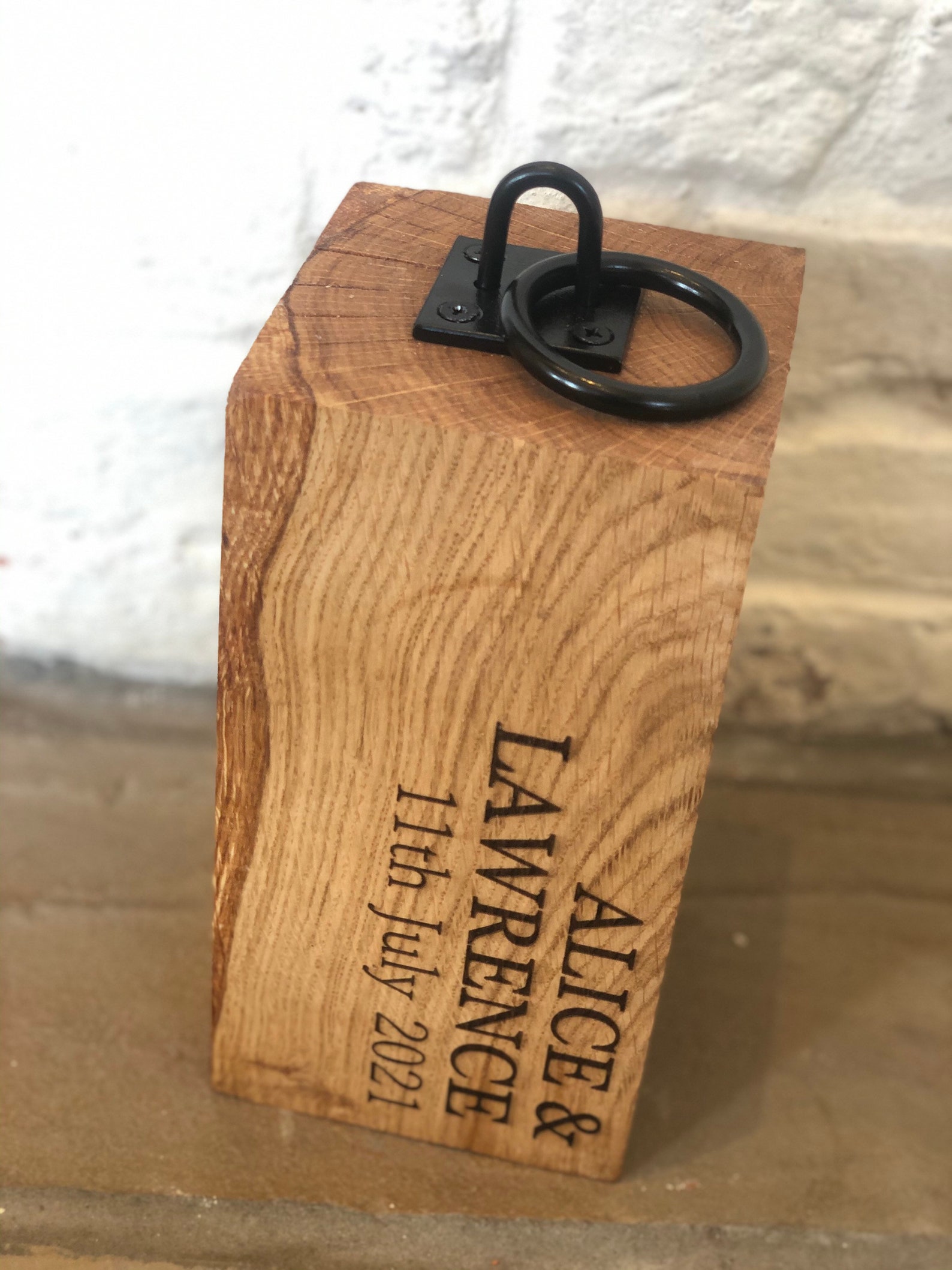 Personalised Solid Oak Rustic Door Stop Wooden Doorstop | Etsy UK