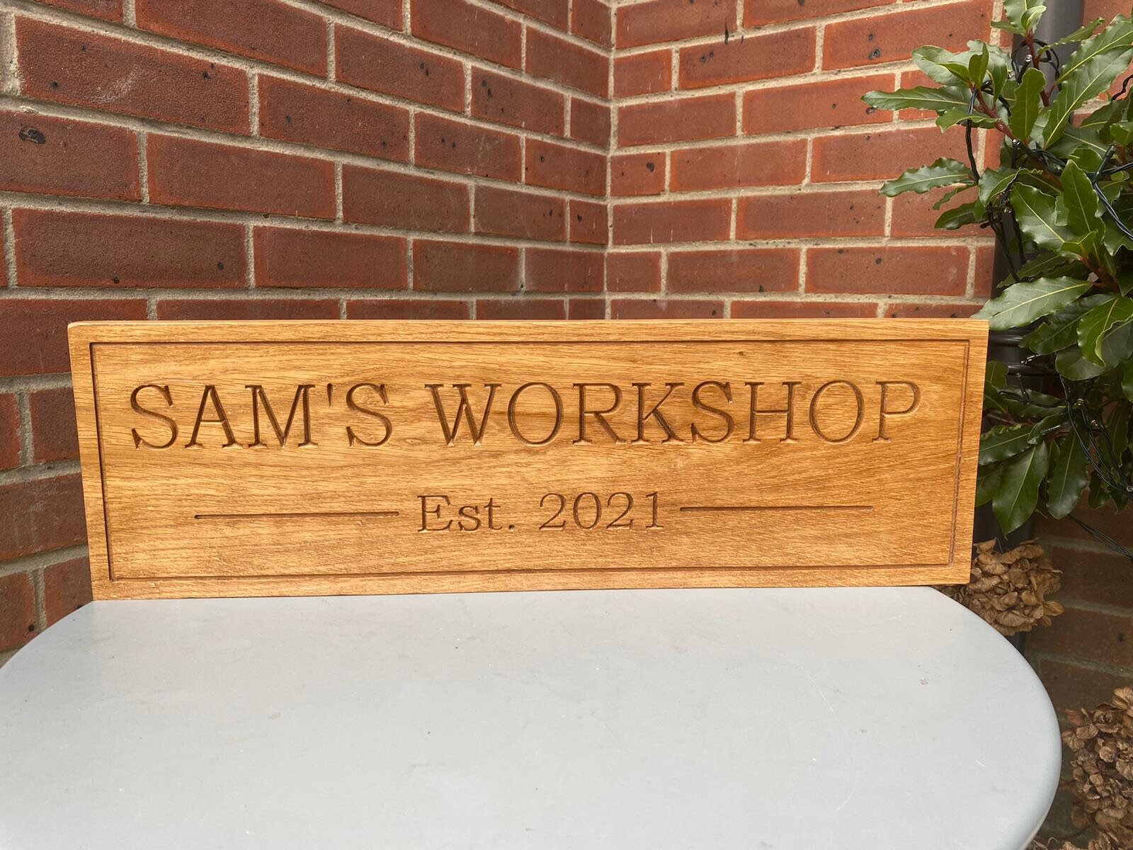 Personalised Oak Wood Sign, the Shed, Grandad, Dad’s, the Garden, Signs ...