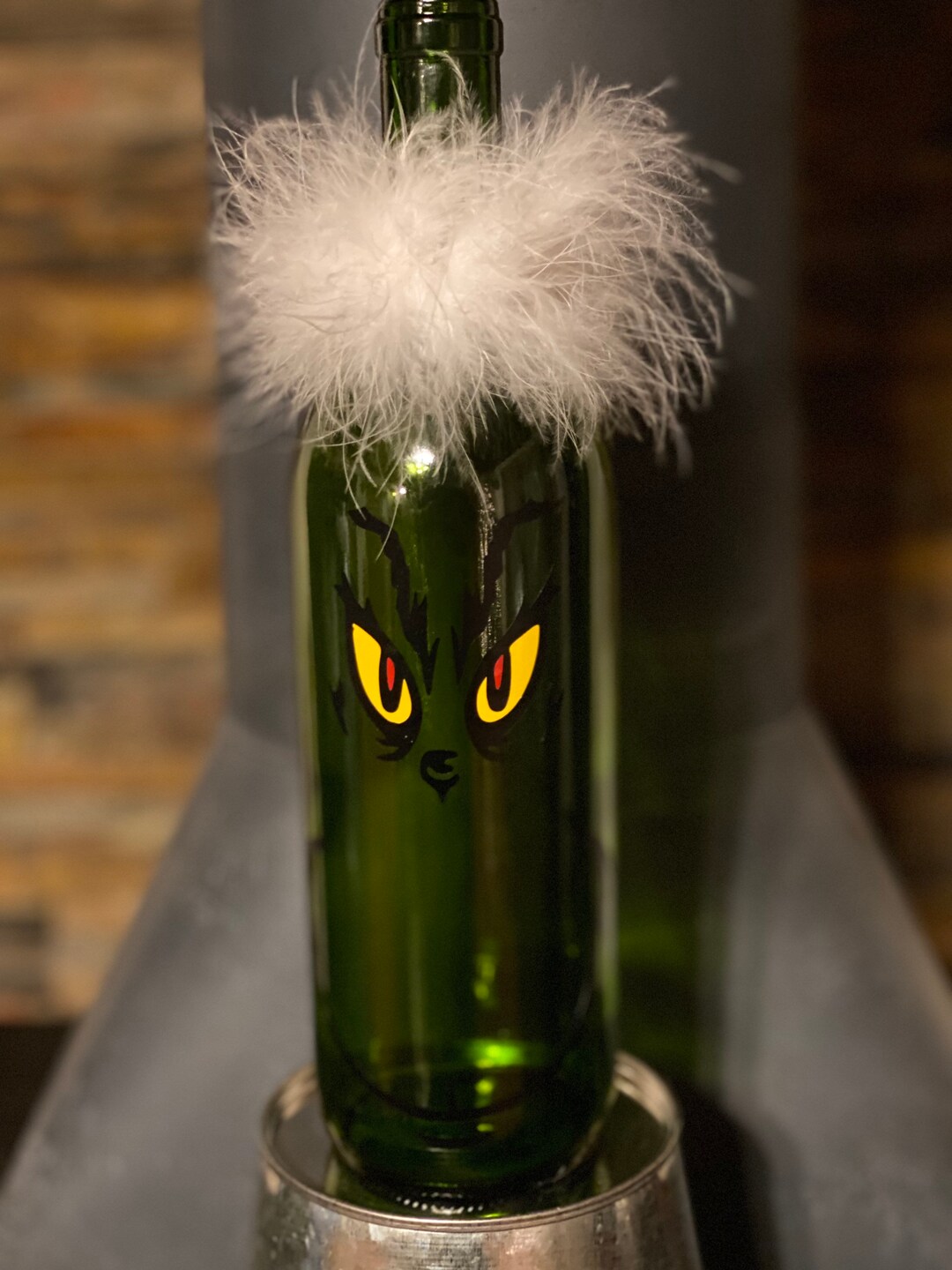 Grinch Decorated Wine Bottle - Etsy