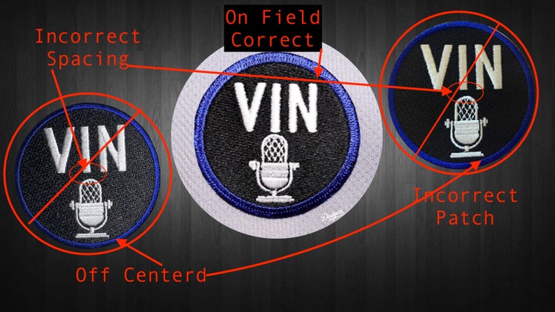 Vin Patch Vin Scully "vin" Memorial Patch LA DODGERS Los Angeles ...