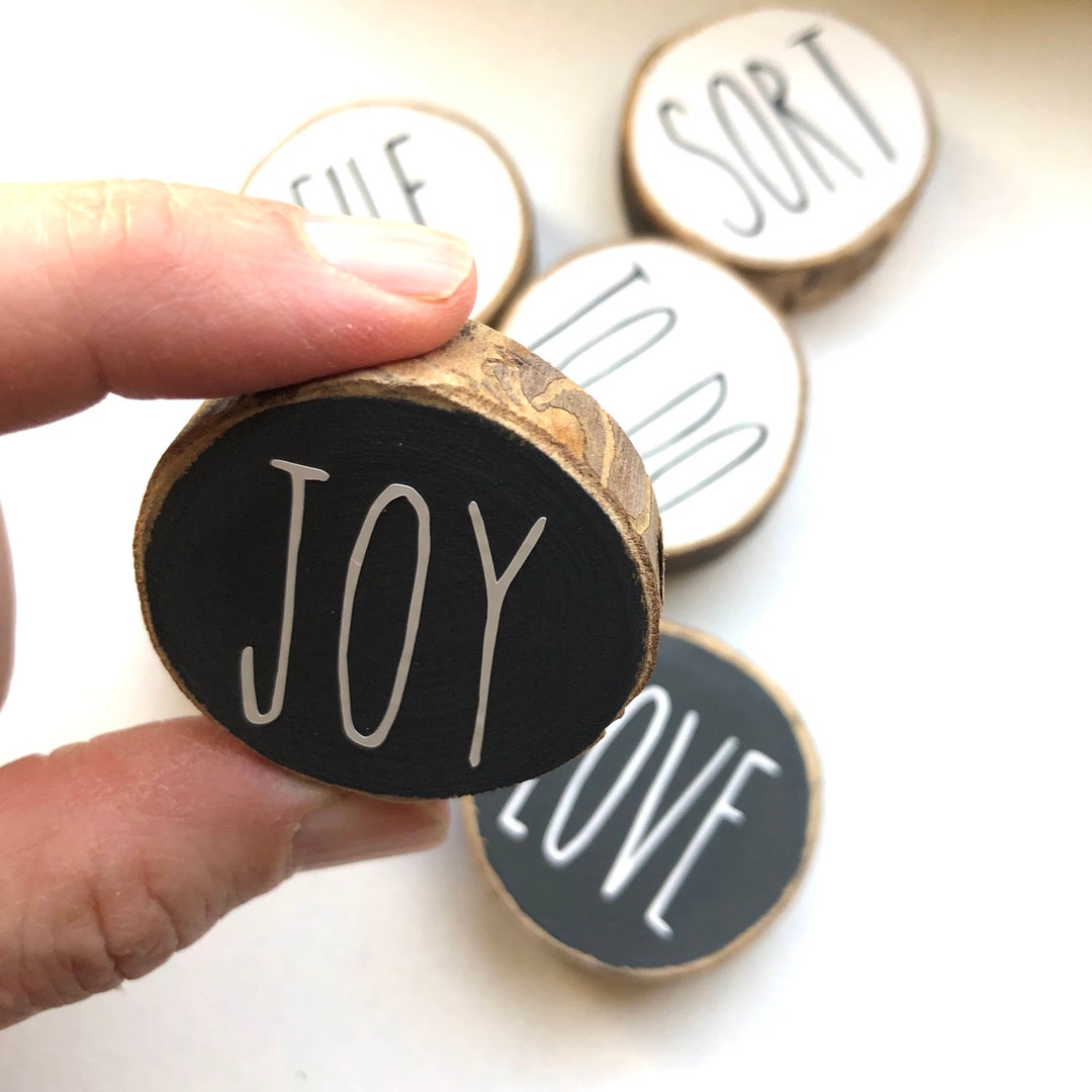 Custom Word Wood Slice Magnet – Motivational Fridge Decor ...