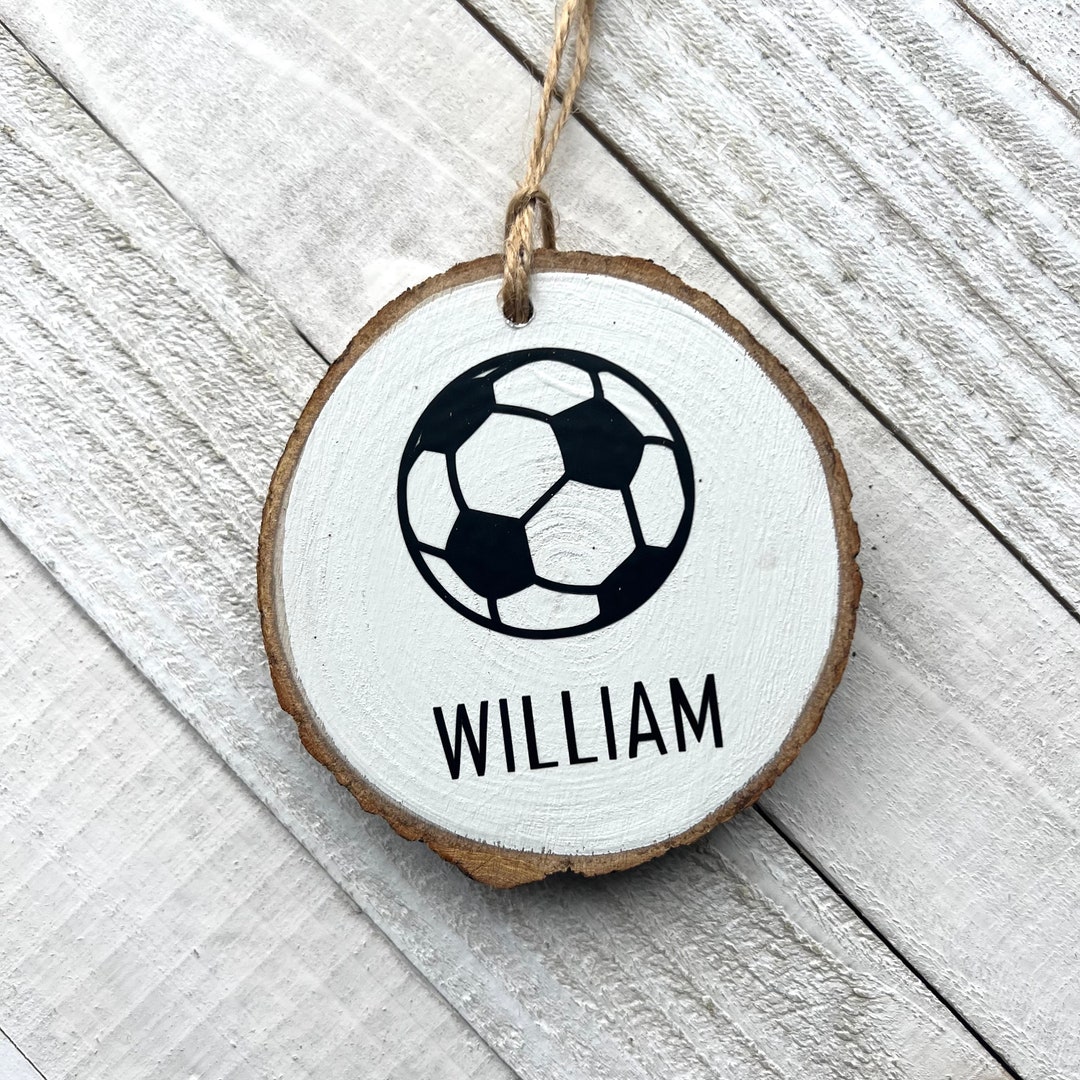 Personalized Soccer Ornament – Custom Wood Slice Christmas Ornament ...