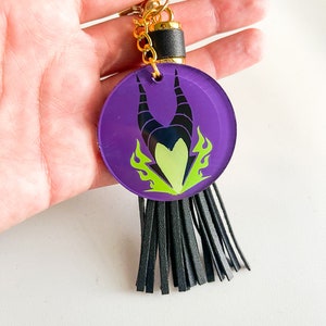 Maleficent Keyring Hand Painted Back Acrylic Keychain | Maléfica ...
