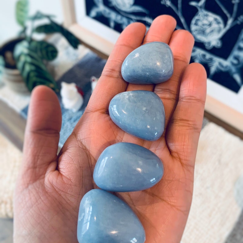 Angelite Crystal - Etsy