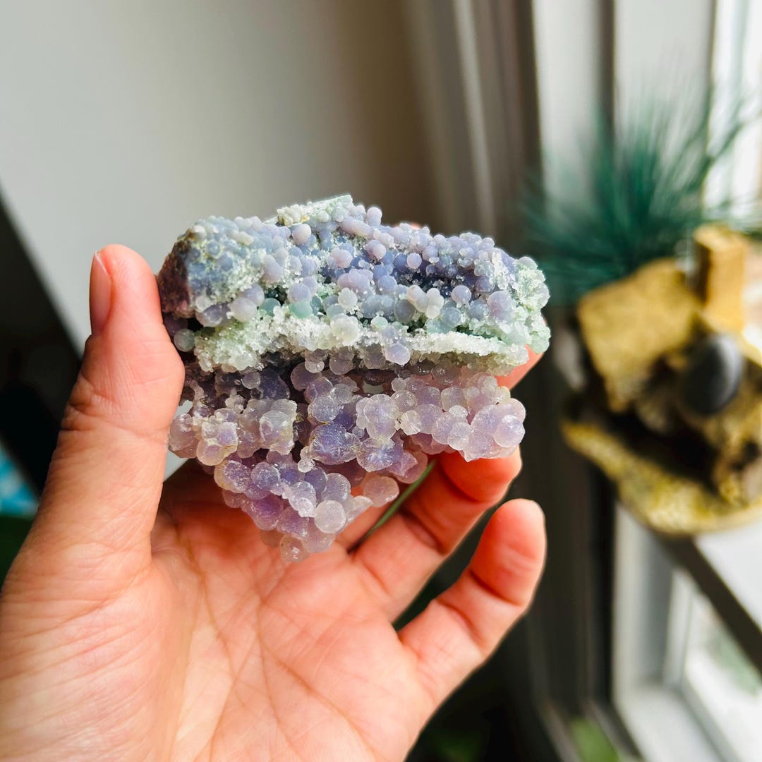 Botryoidal Beauty Upside Down Syle: Purple Chalcedony Crystal With ...
