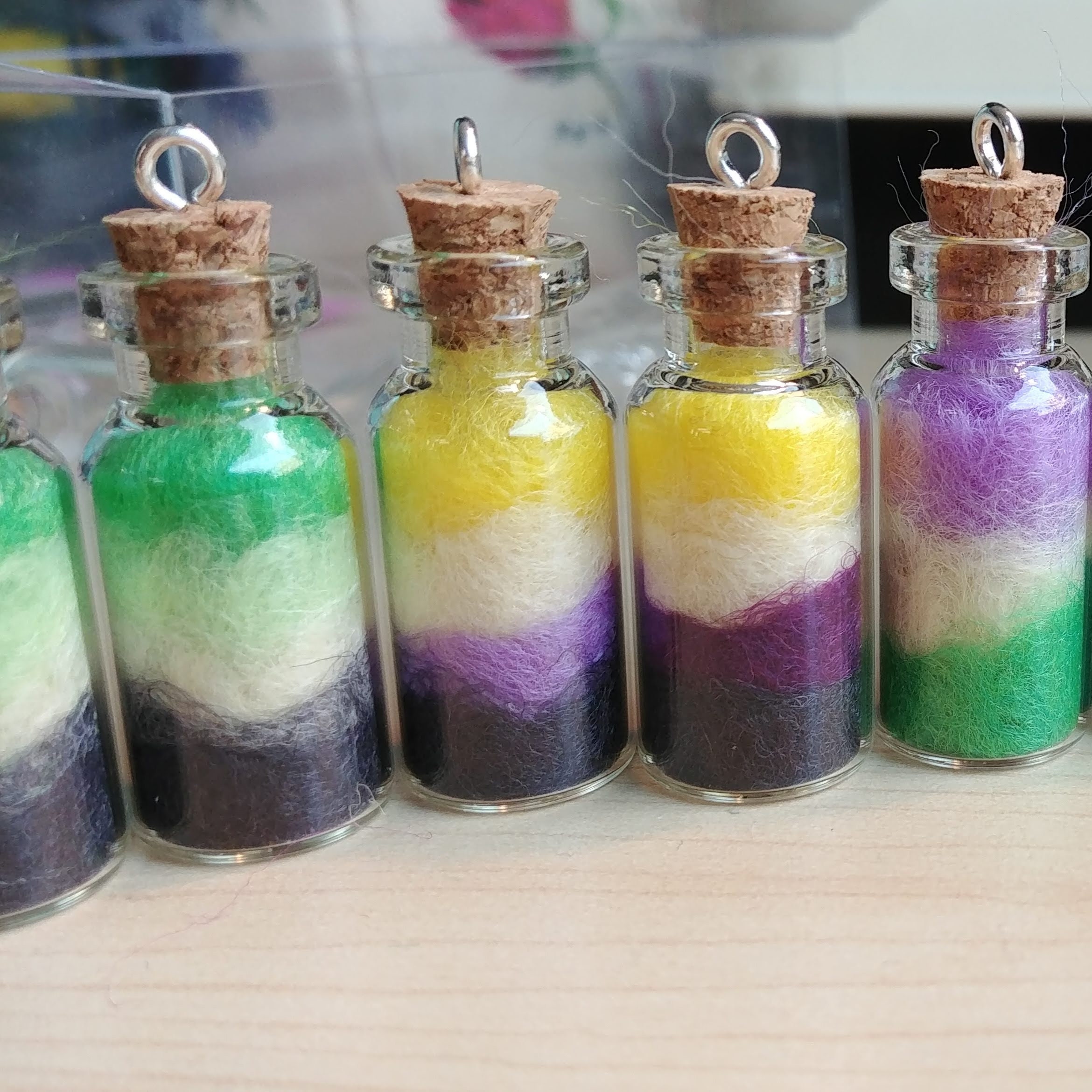 Pride Keychains Pride Bottle Keychains Wool Felt Pride Bottles Wool ...