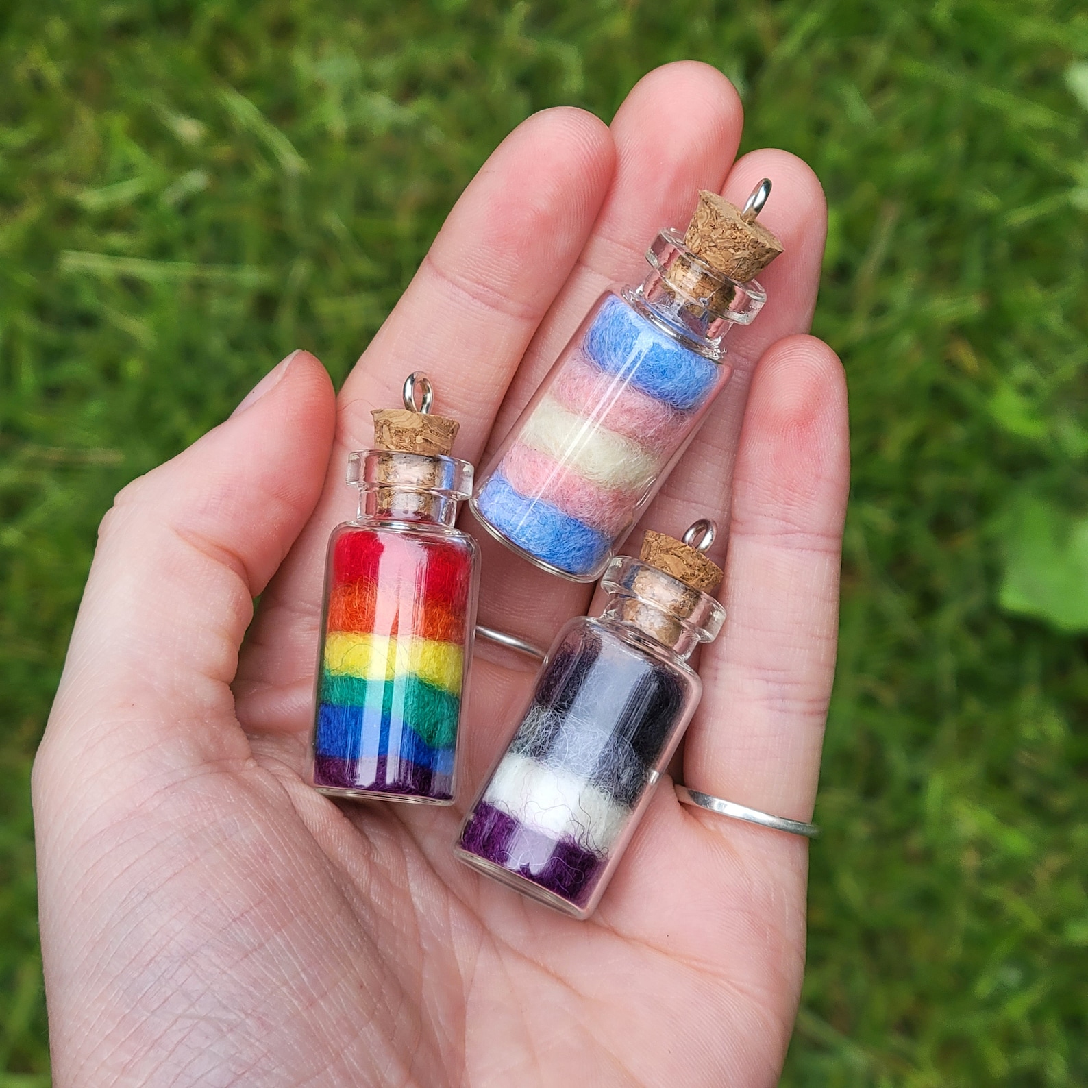 Pride Keychains | Pride Bottle Keychains | Wool Felt Pride Bottles ...