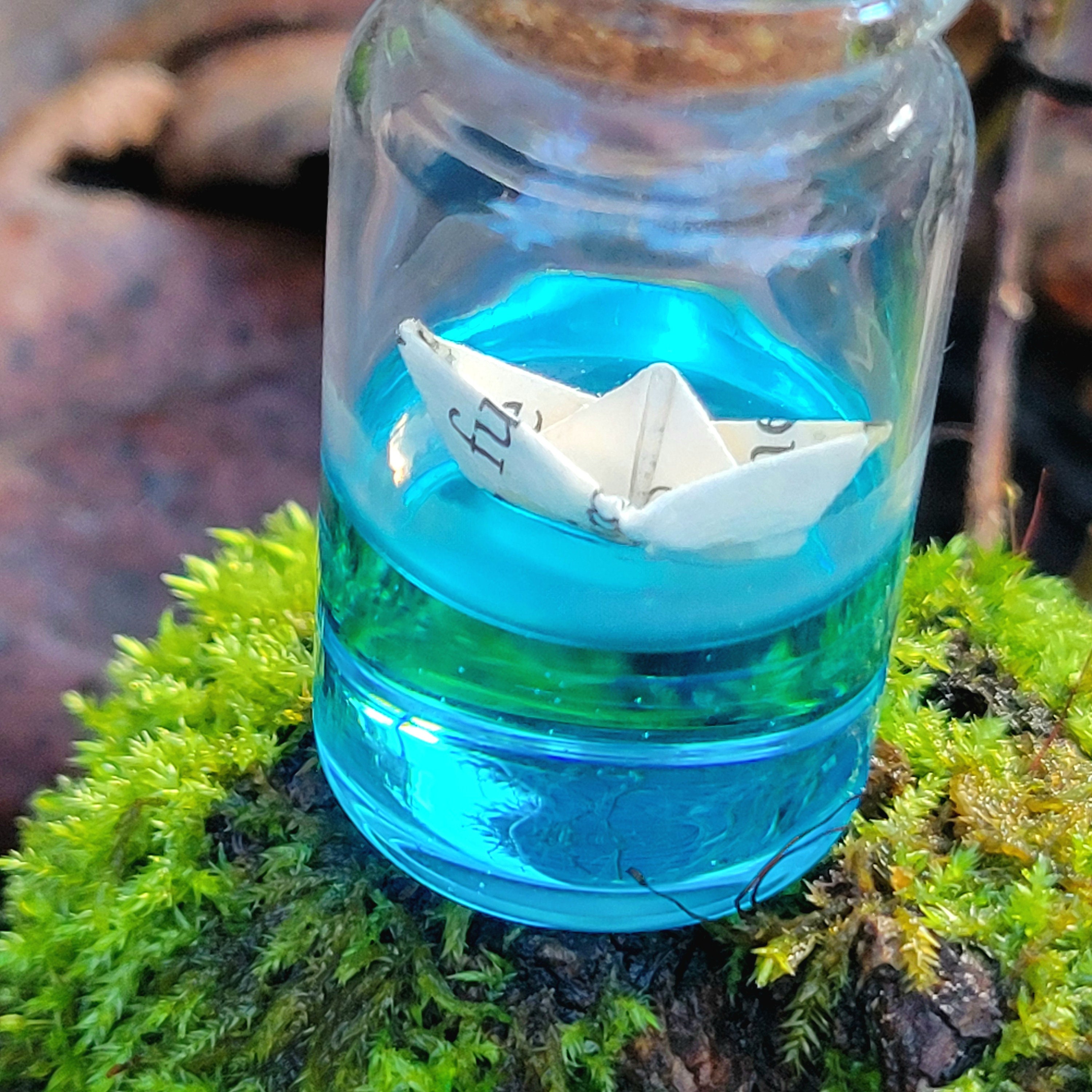 Paper Boat Keychain Origami Keychain Curiosity Bottle Origami Boat ...