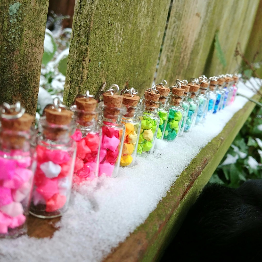 Star Jar Keychain | Origami Star Keychain | Small Gift | Customizable ...