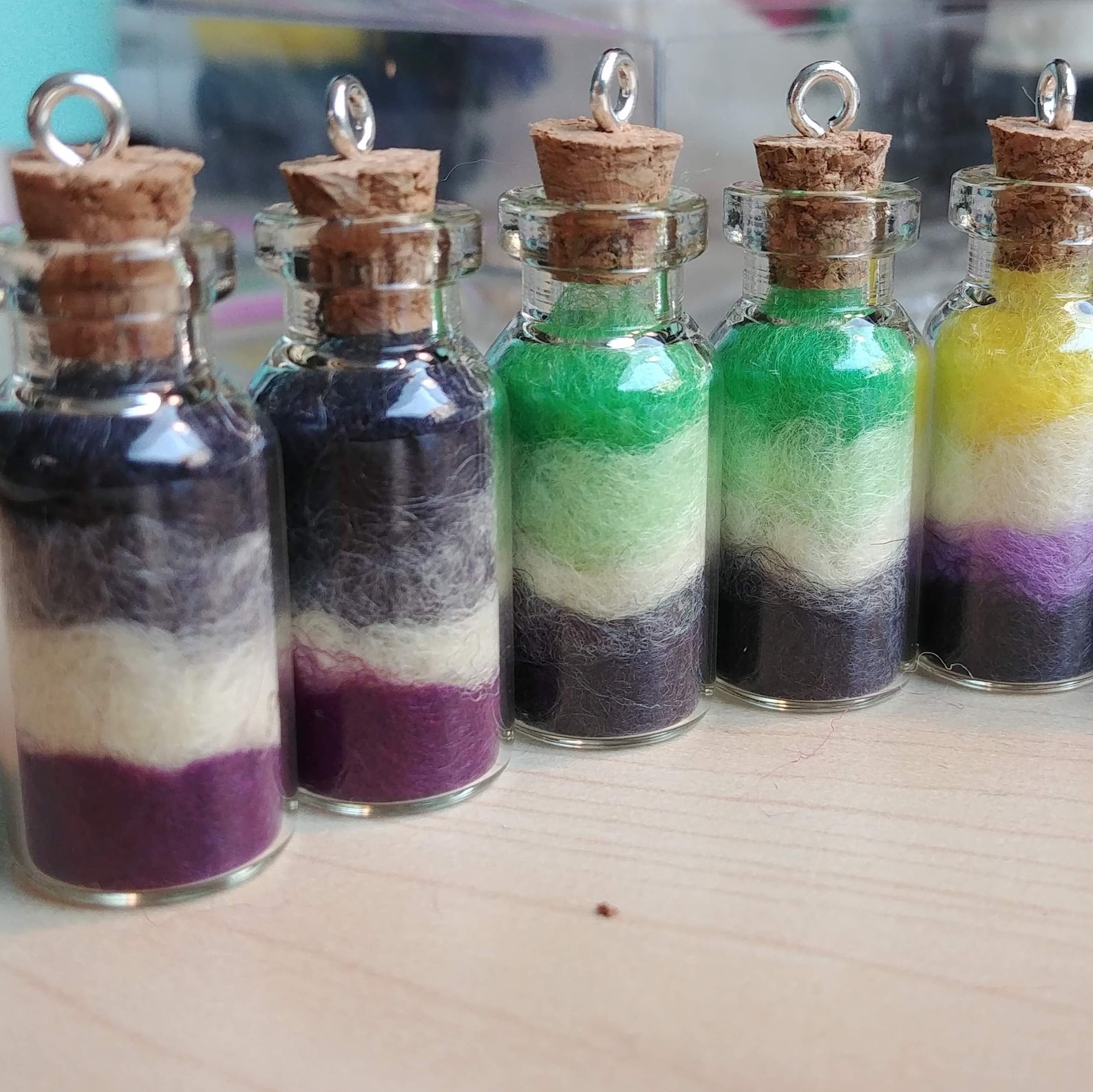 Pride Keychains Pride Bottle Keychains Wool Felt Pride Bottles Wool ...