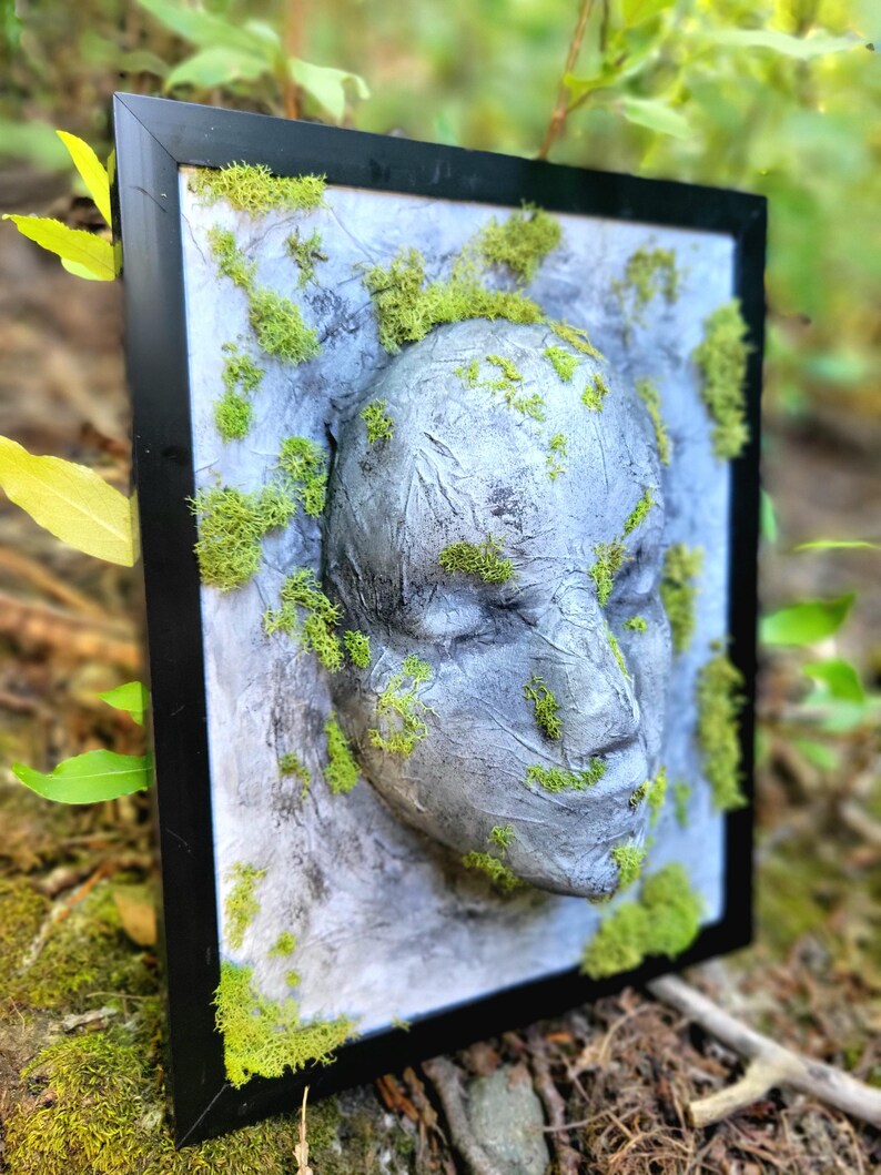 Mossy Statue 3D Wall Art - Etsy