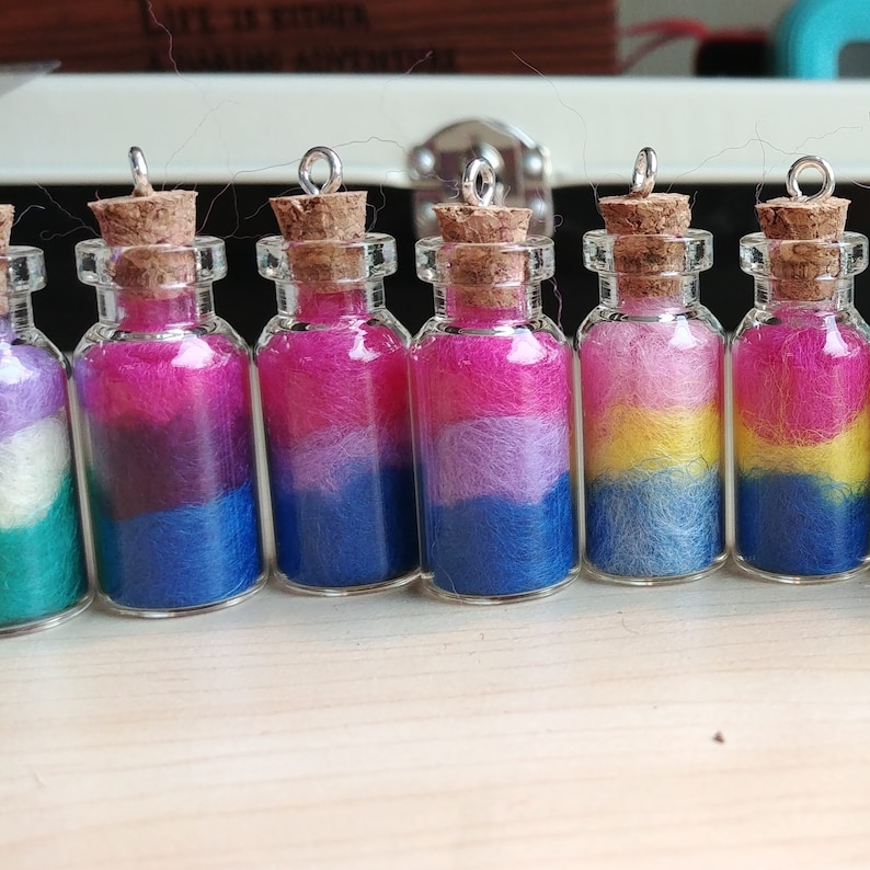 Pride Keychains Pride Bottle Keychains Wool Felt Pride Bottles Wool ...