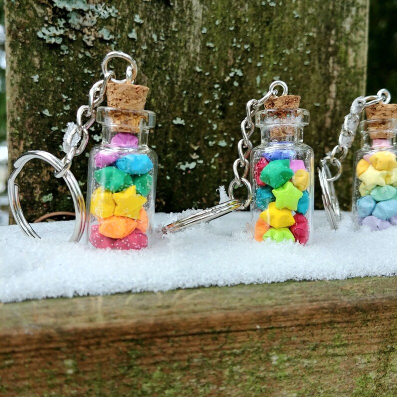 Star Jar Keychain | Origami Star Keychain | Small Gift | Customizable ...