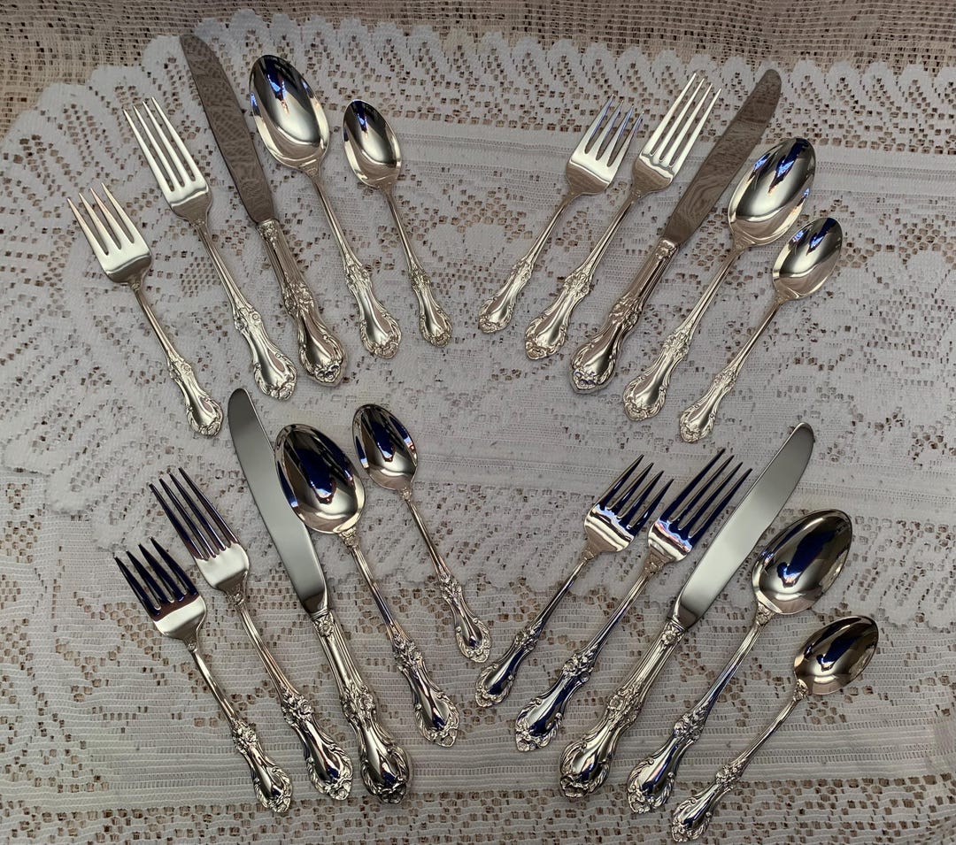 Vintage Rogers Bros. Silver Plate Flatware Set: Wild Rose Pattern, 4 ...