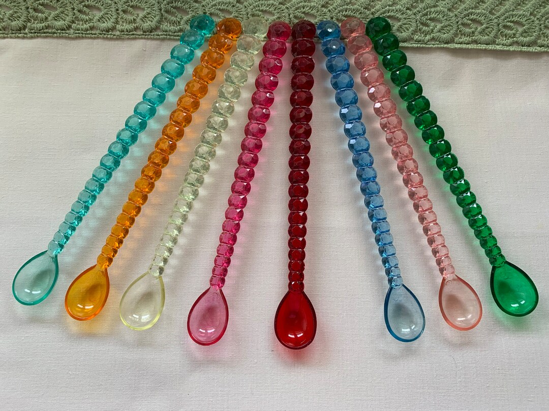 Set of Eight Swizzle Stick Spoons, Ice Tea Spoons, Parfait - Etsy