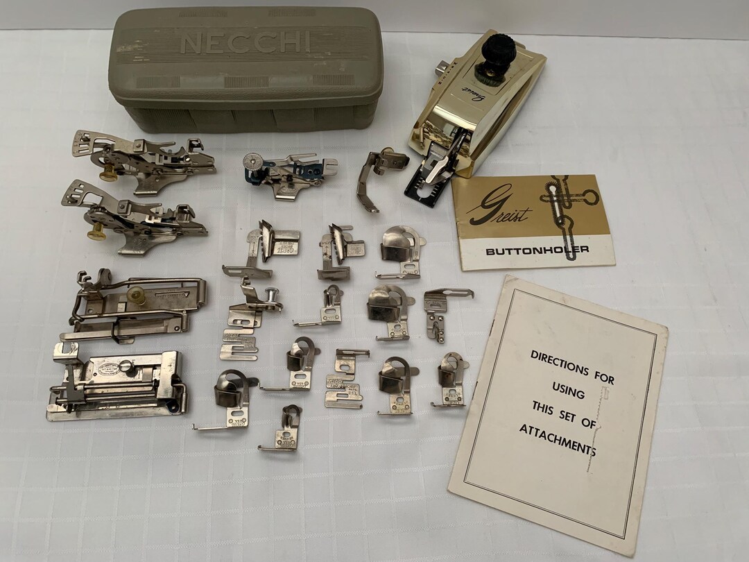 Vintage Greist Sewing Machine Buttonholer, Ruffler, Hemmer, Binder ...