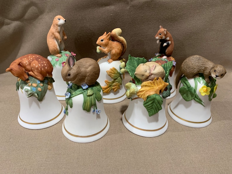 Vintage Peter Barrett Porcelain Bells Baby Woodland Animals - Etsy