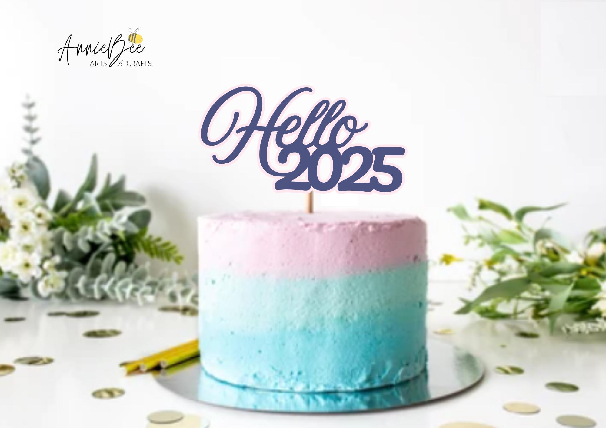 2025 New Year Cake Topper SVG | 4 Styles - Etsy