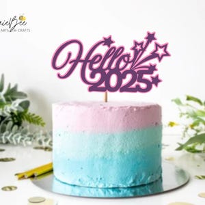 2025 New Year Cake Topper SVG | 4 Styles - Etsy