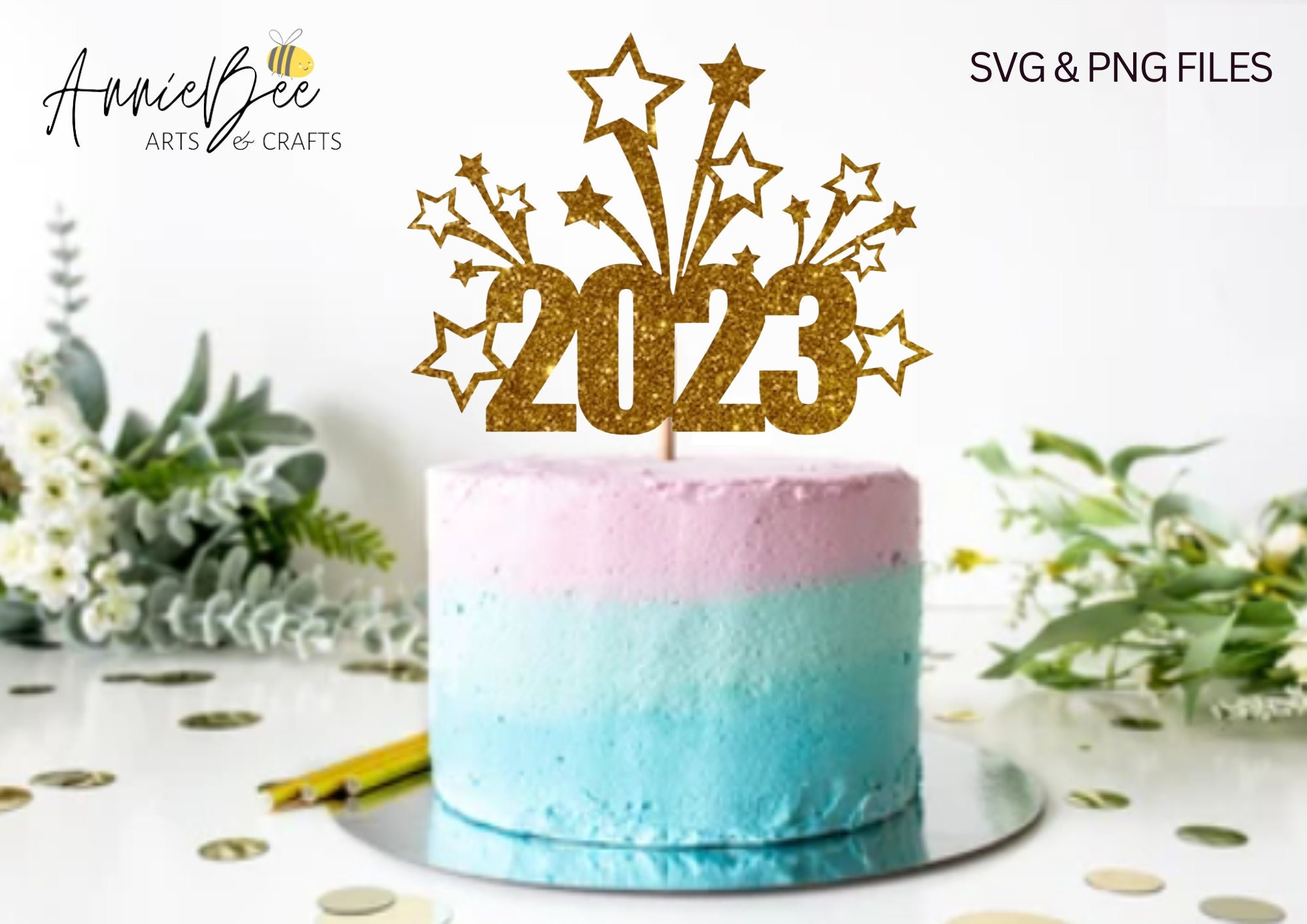 2023 New Year Cake Topper SVG - Etsy