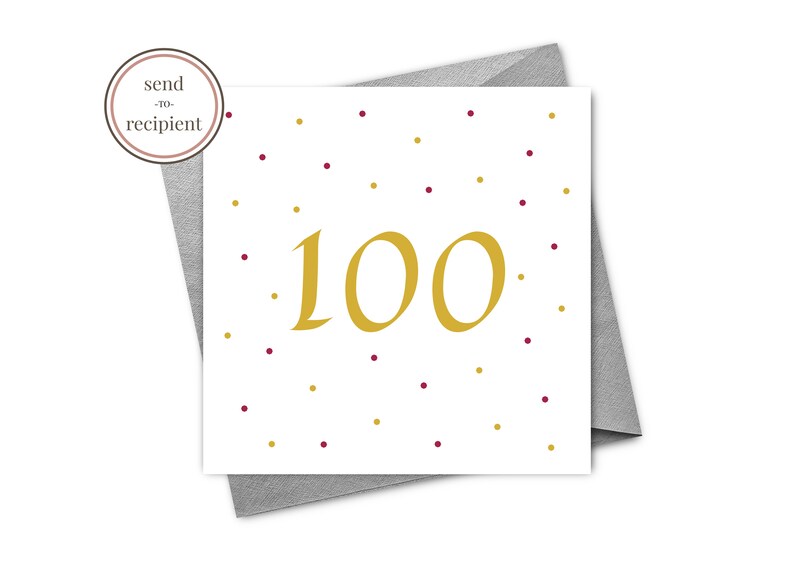 100th Birthday Card Milestone Birthday Card Age Birthday | Etsy UK