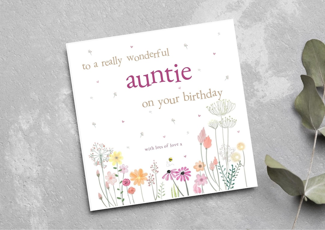 Auntie Birthday Card - Auntie Card - Aunty Birthday Card - Birthday Card for Auntie - Card for ...